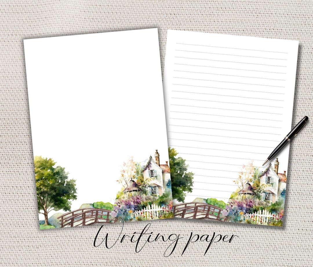 Countryside Landscape Writing Paper Lined Unlined-a4/a5-pen Pal ...