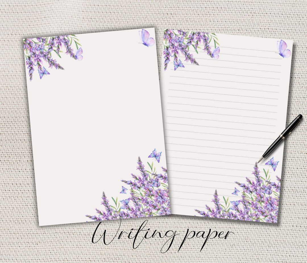 Lavender Writing Paper Lined Unlined-a4/a5 Pen Pal Supplies-stationery ...