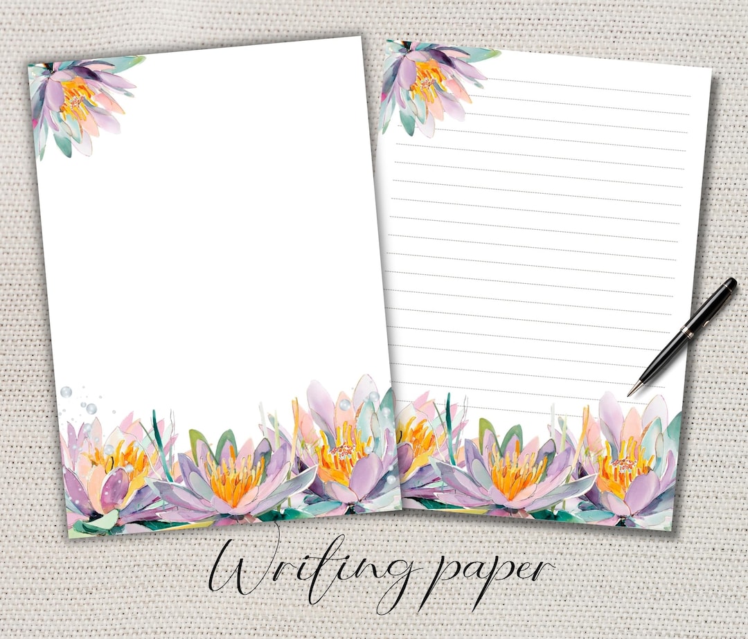 Lotus Writing Paper Lined Unlined-a4/a5 Pen Pal Supplies-letter Writing ...