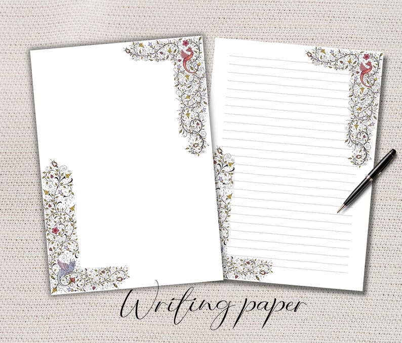 Medieval Manuscript Writing Paper Lined Unlined-a4/a5 Pen Pal Supplies ...