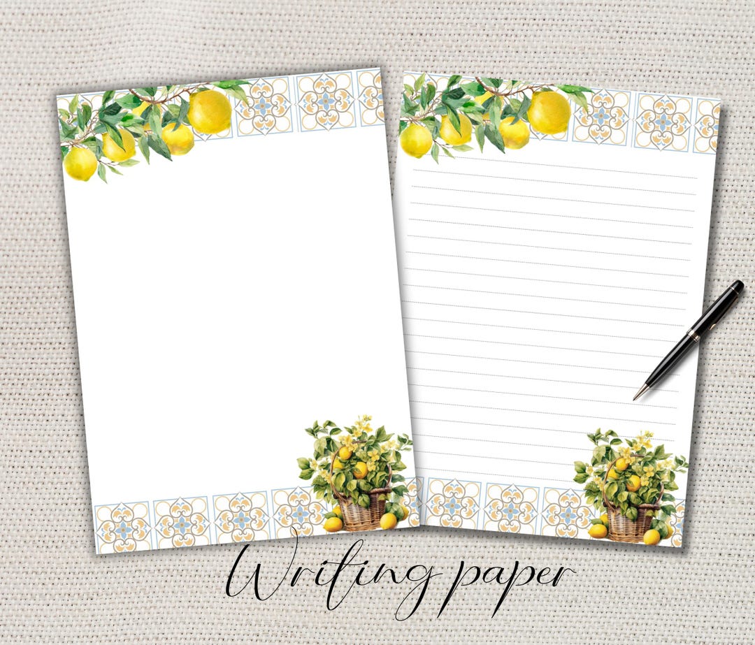 Lemon Writing Paper Lined Unlined-a4/a5-pen Pal Supplies-sheets for ...