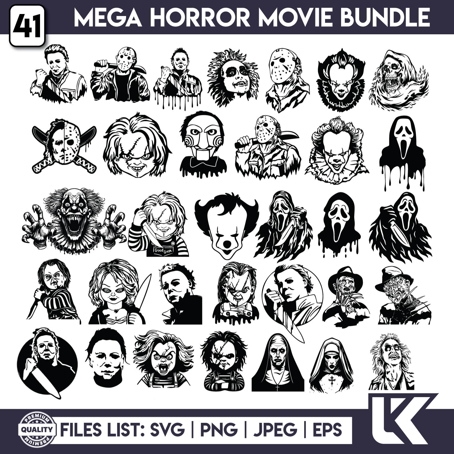 Mega Halloween Horror Characters Svg Bundle, Halloween Svg, Horror ...