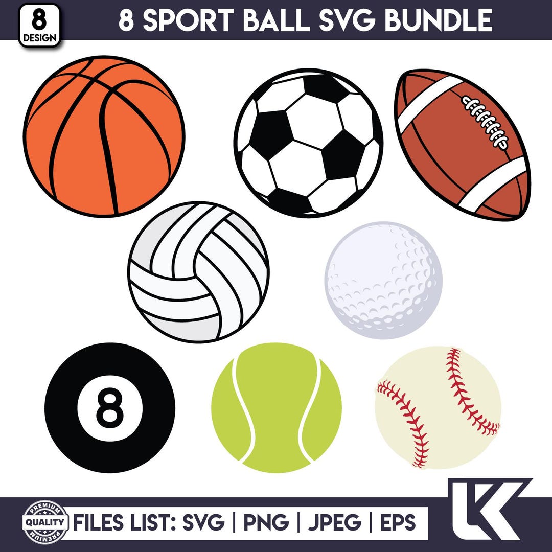 8 Sport Balls Clipart Svg Png, Various Sport Balls Clip Art, Soccer Svg ...