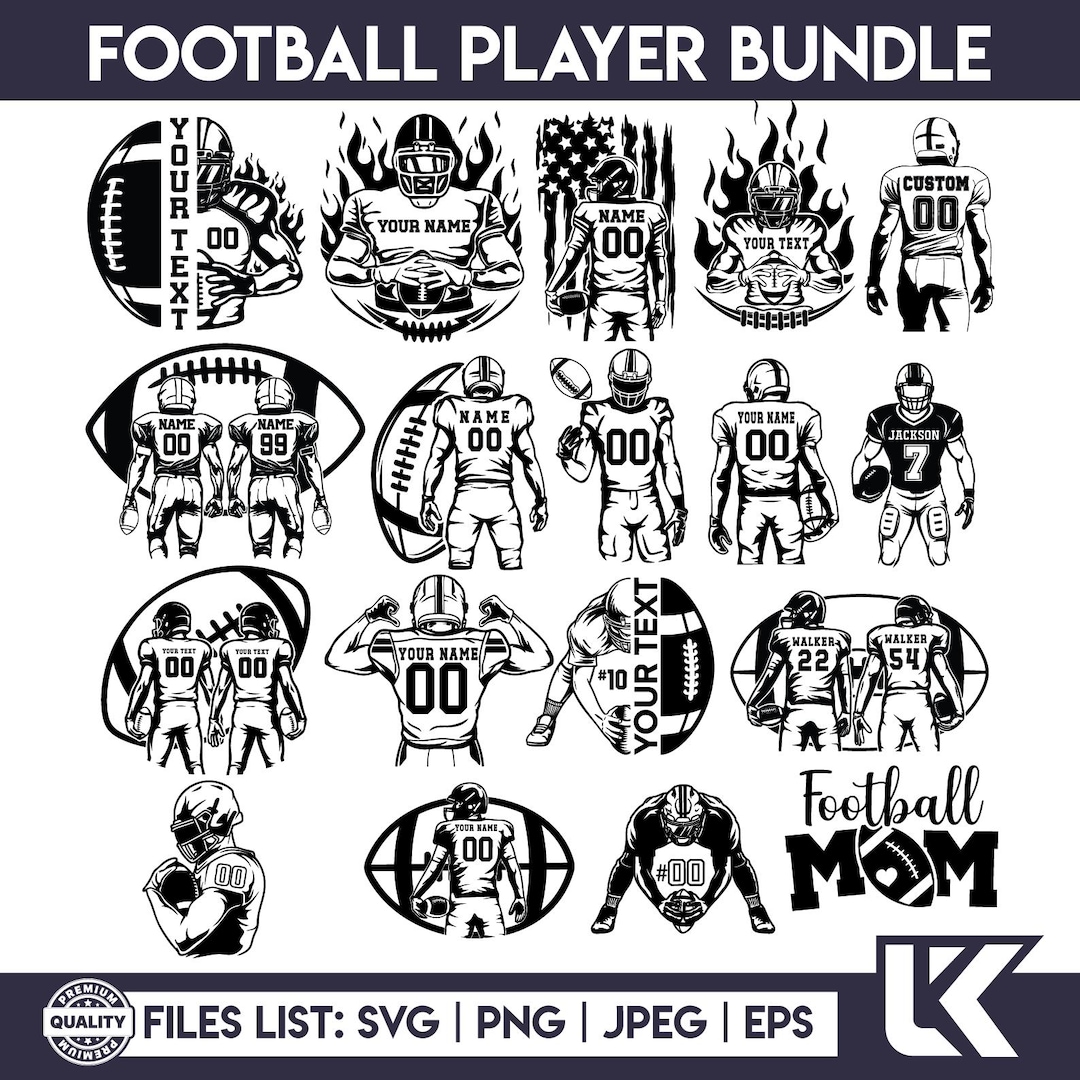 Custom Football Player Svg, Football Svg, Football Player Svg, Football ...
