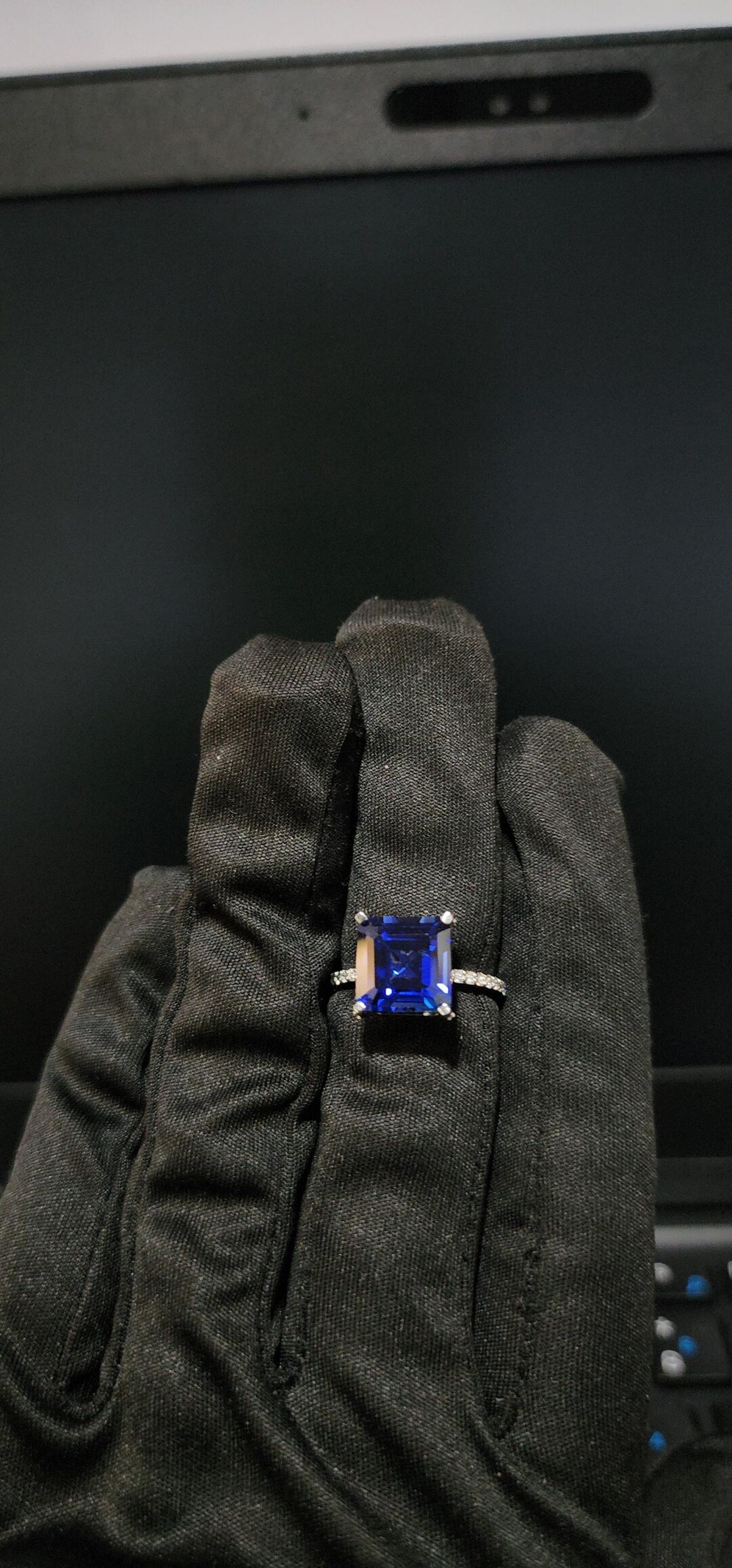 Royal Blue Princess Cut Ring | Square Cut Sapphire Simulant Engagement ...