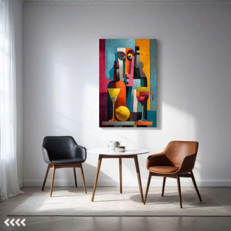 Cubist Face Art Print: Colorful Abstract Still Life (digital Download ...