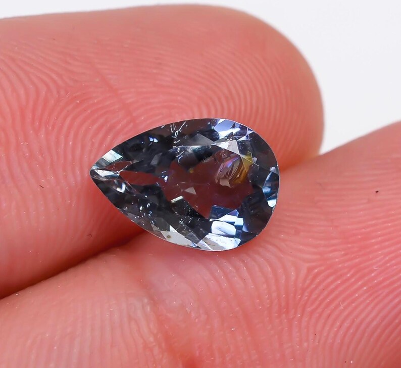 2ct Natural Blue Tourmaline Faceted Gemstone- Pear Cut Loose Stone for ...