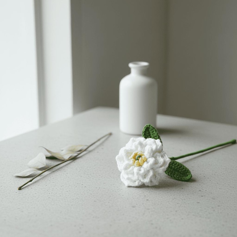 Crochet Gardenia Pattern - Realistic Crochet Flower, DIY Wedding ...