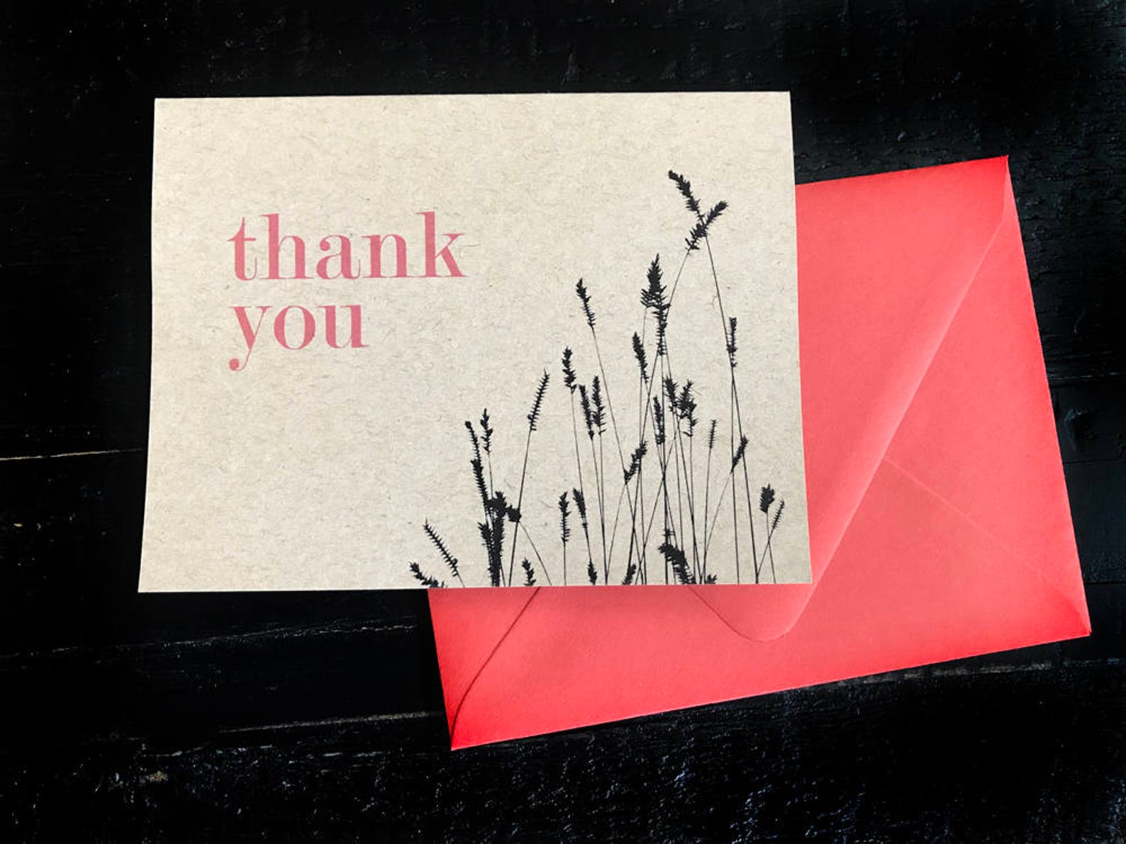 Thank You With Wheat Note Card Set - Etsy