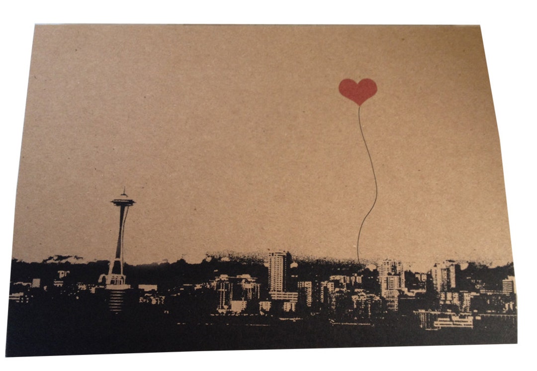 Heart in Seattle Set of 8 Blank Note Cards - Etsy