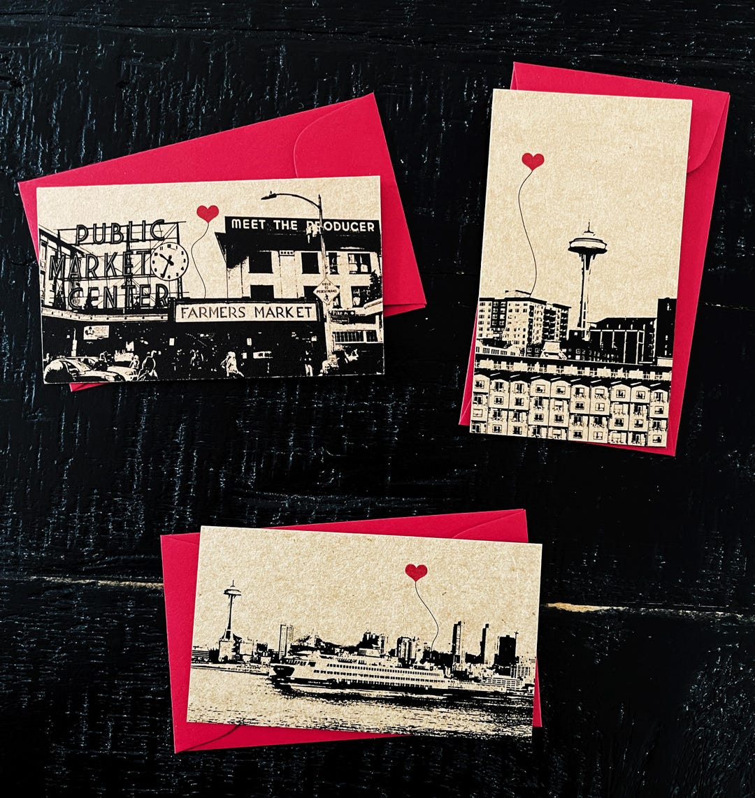 Seattle Washington Gift Tags Set of 3 - Choose From Pike Place Market ...