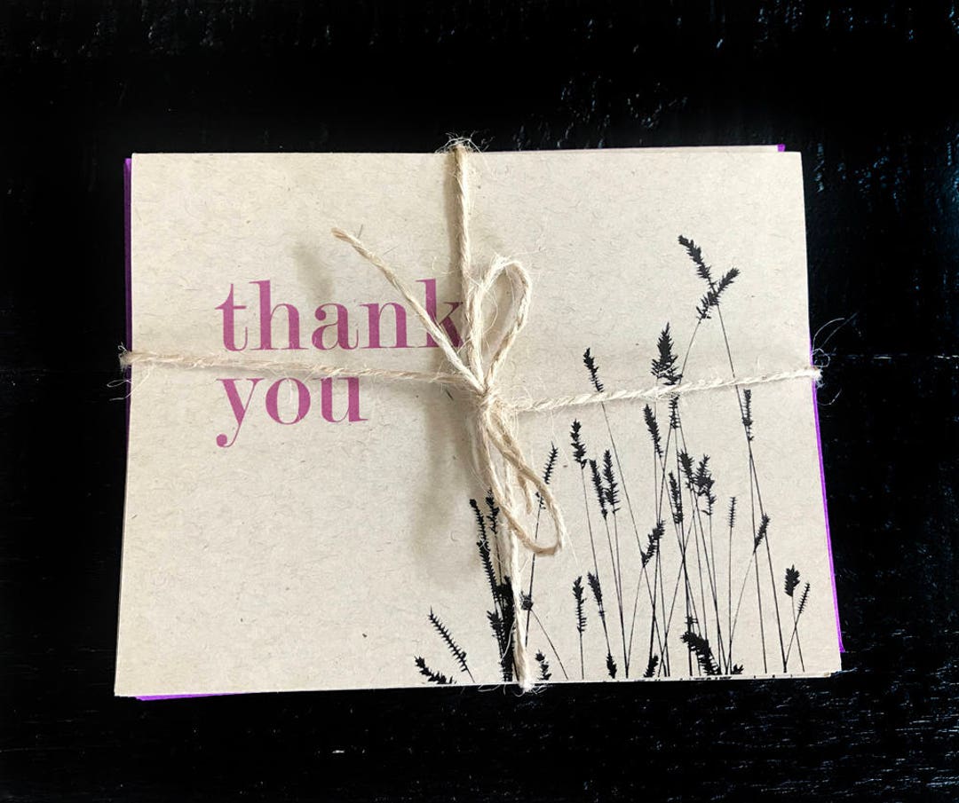 Thank You With Wheat Note Card Set - Etsy