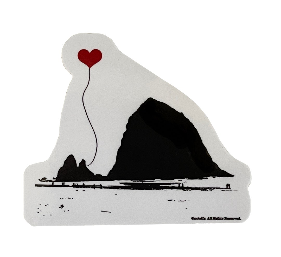 Oregon Coast Haystack Rock at Cannon Beach Vinyl Glossy Sticker - Etsy