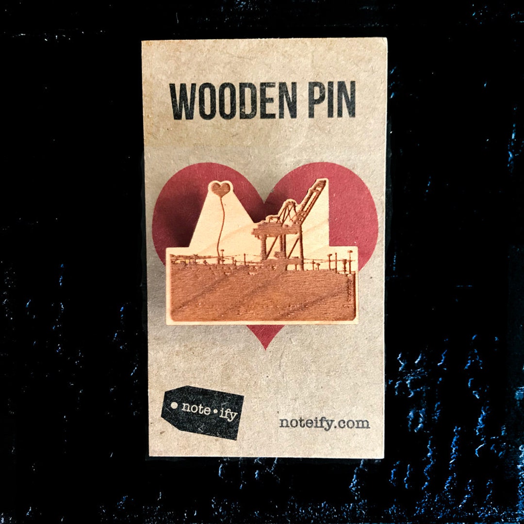 Oakland Crane Wooden Pin - Etsy