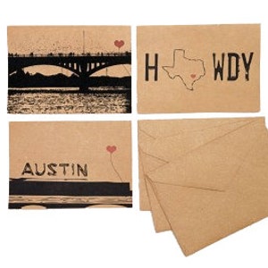 Austin Texas Lover's Set of 3 Note Cards - Etsy