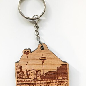 Seattle Space Needle Wooden Key Chain - Etsy