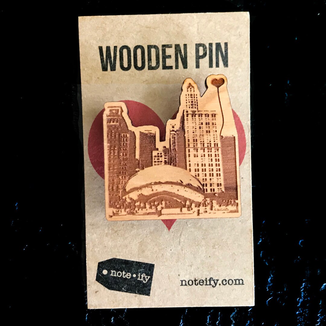 Chicago 'the Bean' Wooden Pin - Etsy