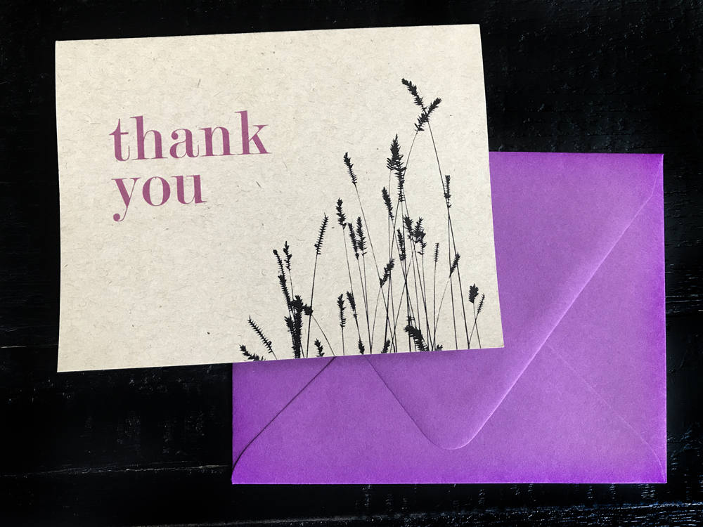 Thank You With Wheat Note Card Set - Etsy