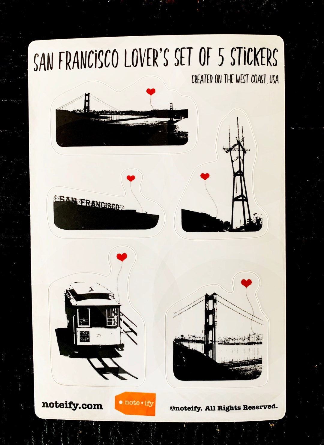 San Francisco Lover's Sticker Sheet of 5 Stickers - Etsy