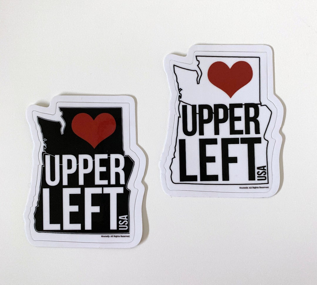 Upper Left USA Vinyl Sticker Washington Oregon PNW Pacific Northwest ...