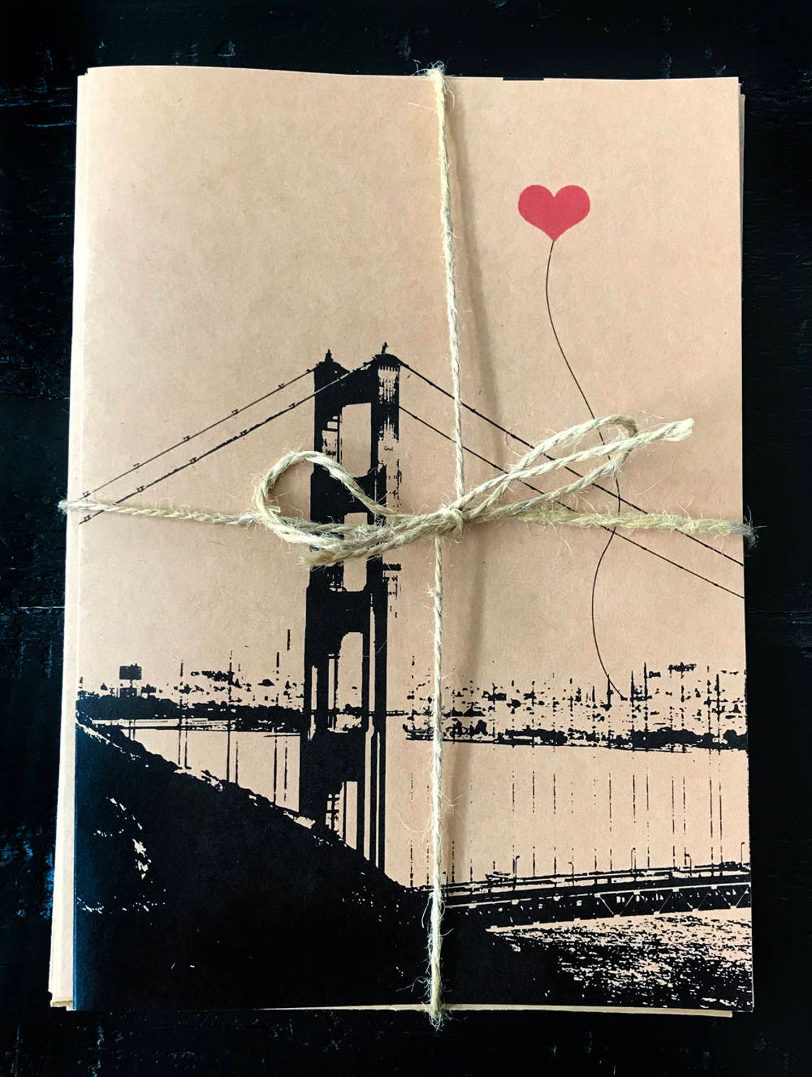 Heart in SF Note Card Set of 3 San Francisco Golden Gate - Etsy