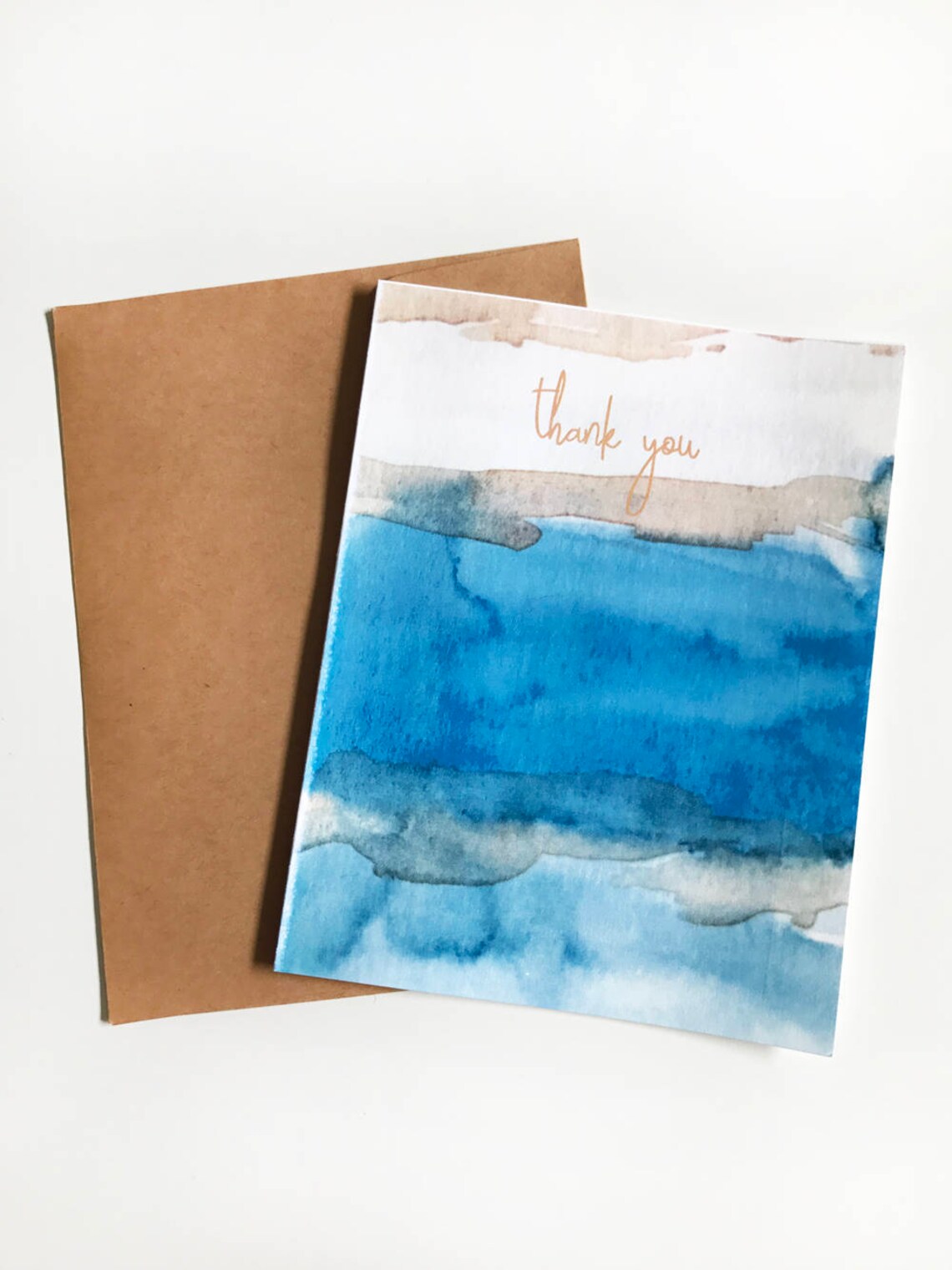 Thank You Blue River Watercolor Note Card Set of 8 - Etsy