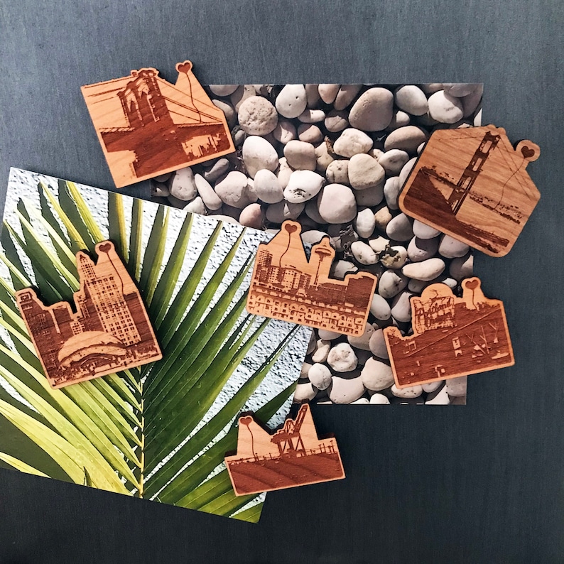 Chicago 'the Bean' Wooden Magnet - Etsy