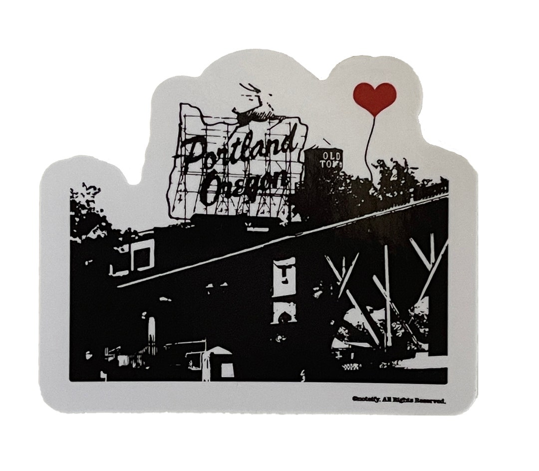 Portland Oregon White Stag Sign Vinyl Glossy Sticker - Etsy