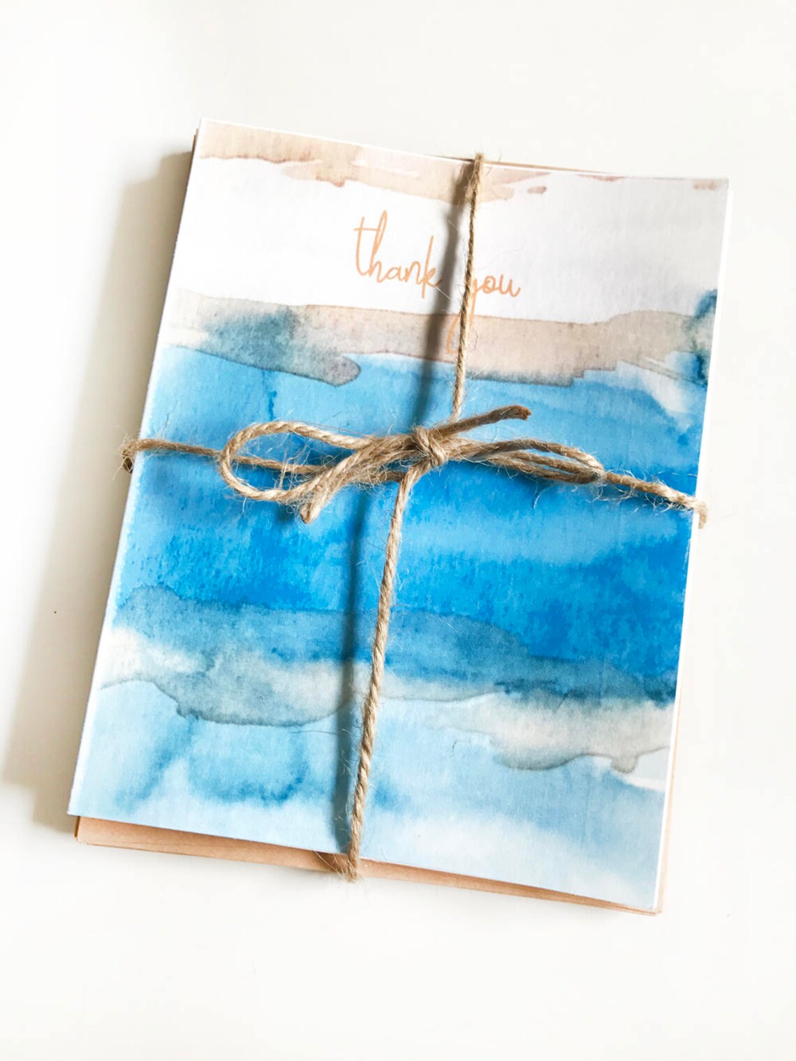 Thank You Blue River Watercolor Note Card Set of 8 - Etsy