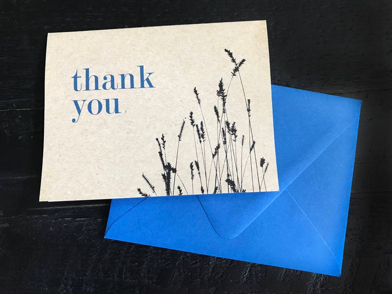 Thank You With Wheat Note Card Set - Etsy