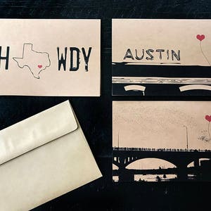 Austin Texas Lover's Set of 3 Note Cards - Etsy