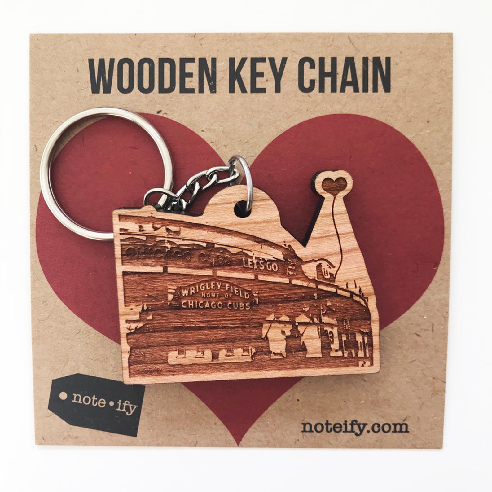 Chicago Cubs Wrigley Field Wooden Key Chain - Etsy