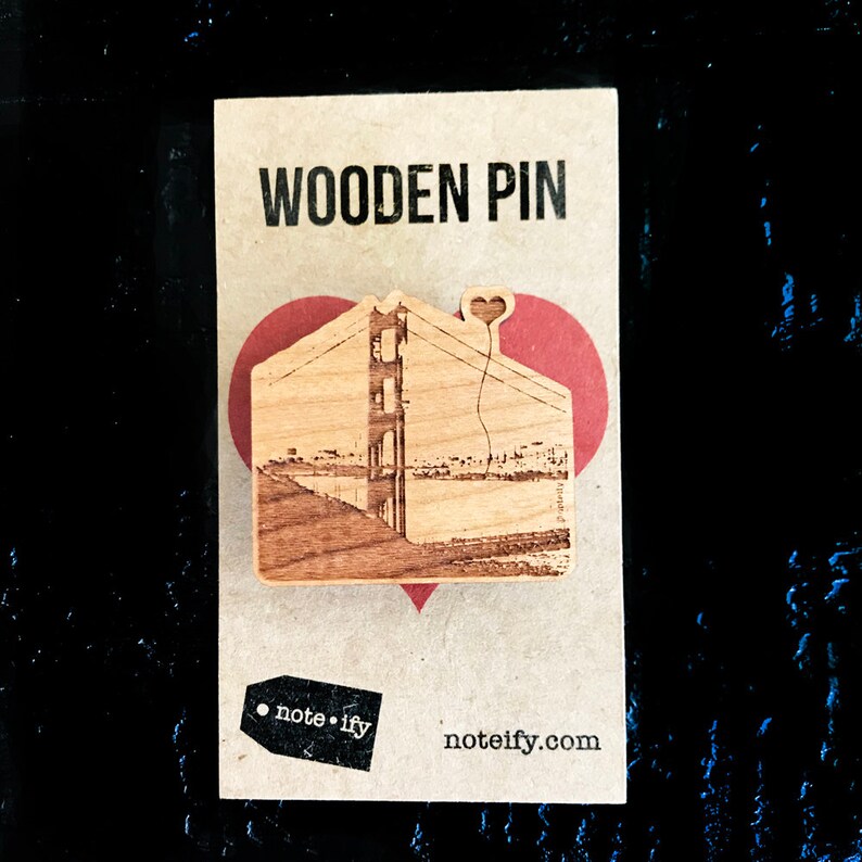 San Francisco Golden Gate Bridge Wooden Pin - Etsy