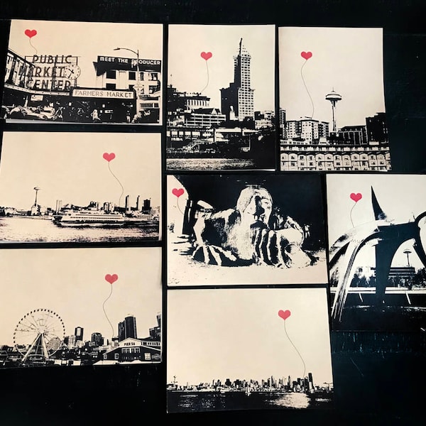 Seattle Note Cards - Etsy