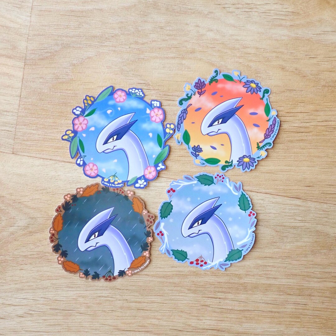 Lugia Season Stickers - Large Waterproof Vinyl Pokémon - Etsy