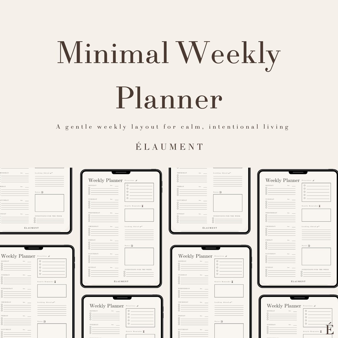 Minimal Weekly Planner Printable – Intentional Living Weekly Planner ...