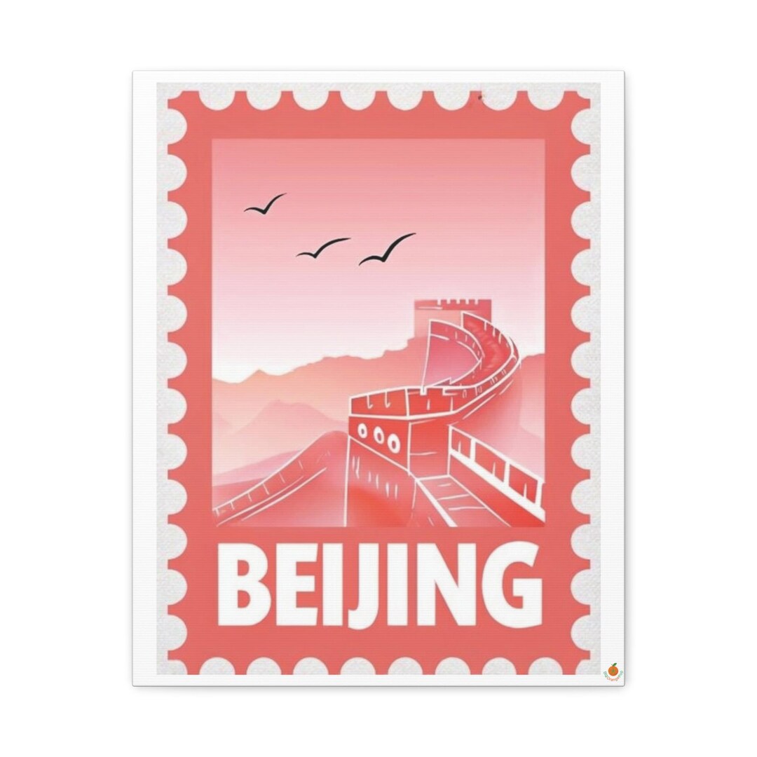 Canvas Wall Art - Beijing Great Wall of China Stamp Collection - Etsy