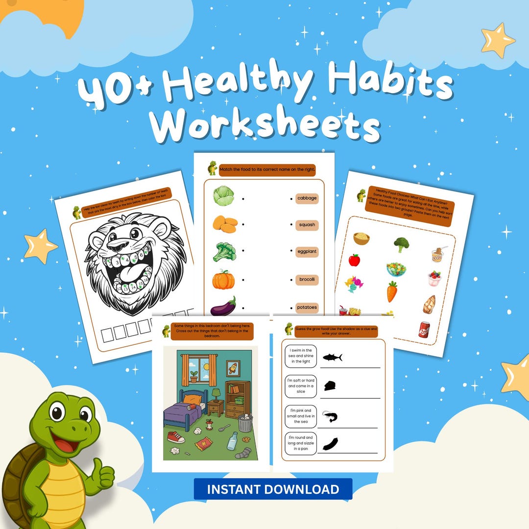 Healthy Habits Homeschool Worksheets: 40+ Printable Pages for Kids (PDF ...