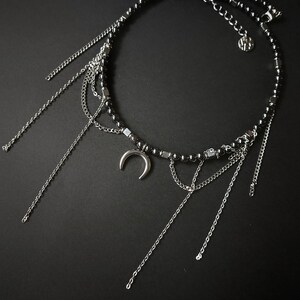 Moon Choker Set, Light and Dark Fairycore Necklace, Elven Witch Jewelry ...