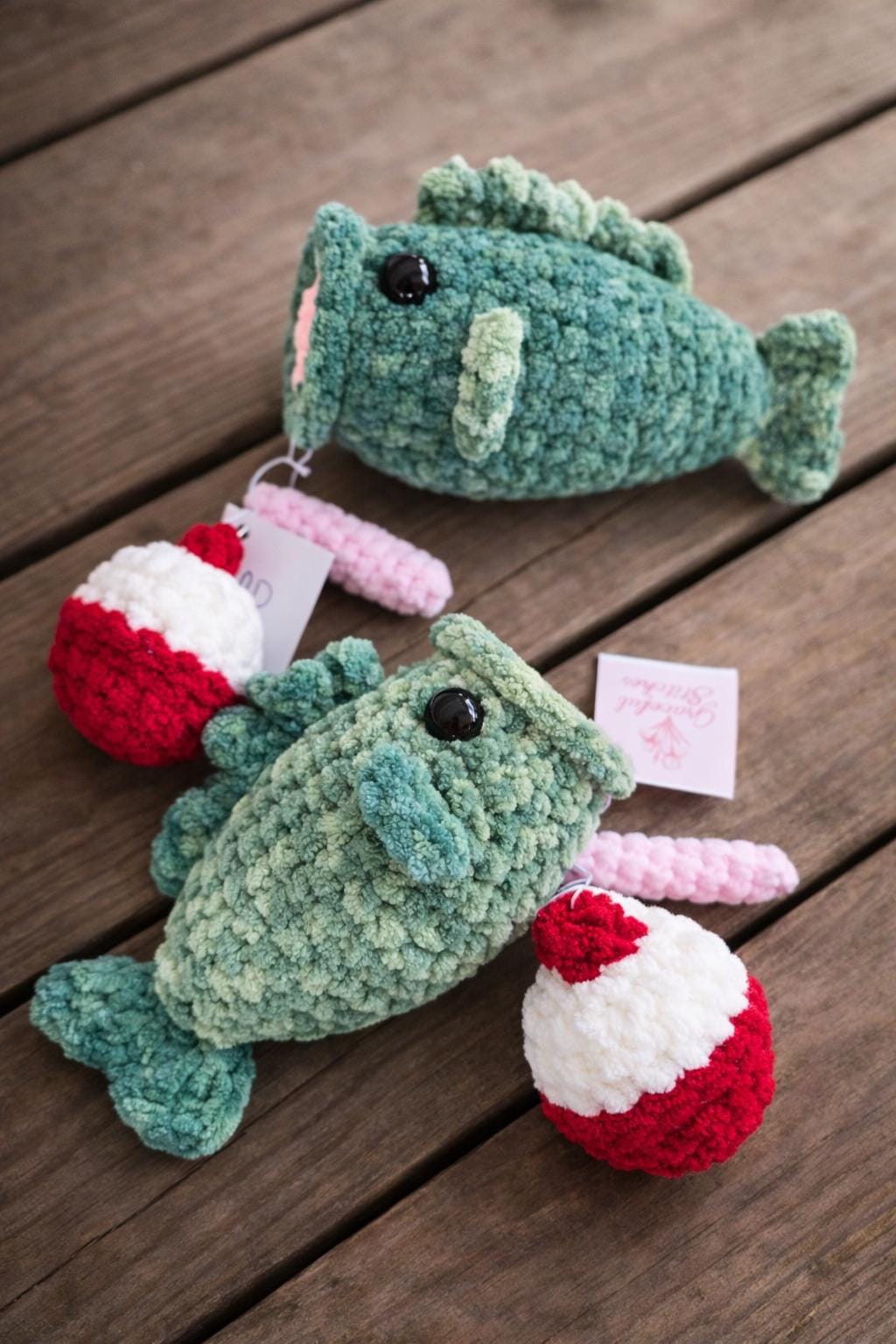 Crochet Bass Fish Plushie With Bobber & Worm - Etsy