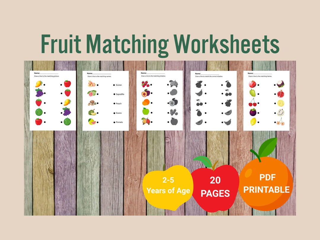 Preschool & Kindergarten Learning Game, Printable Matching Activity ...
