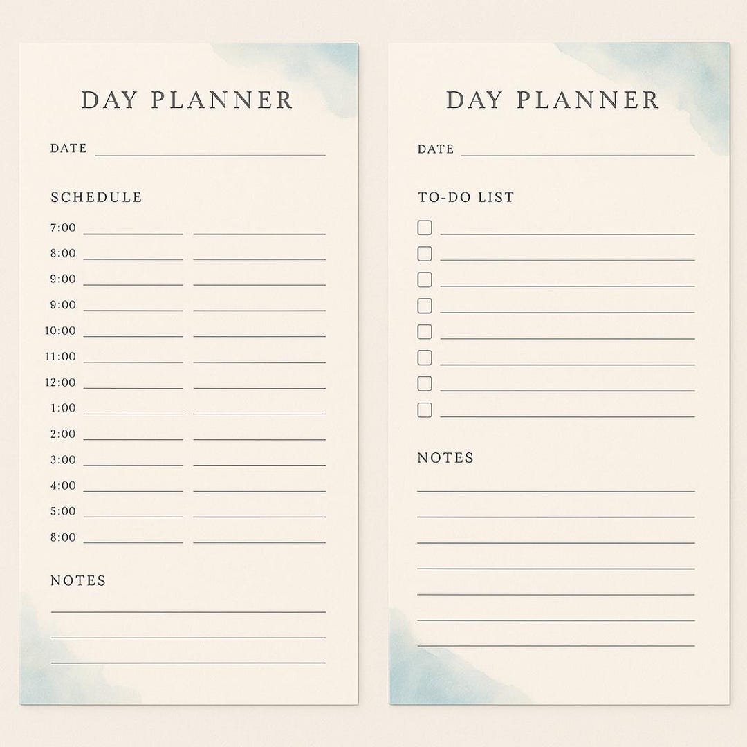 Minimalist Daily Planner Printable – Undated Aesthetic Day Planner With ...