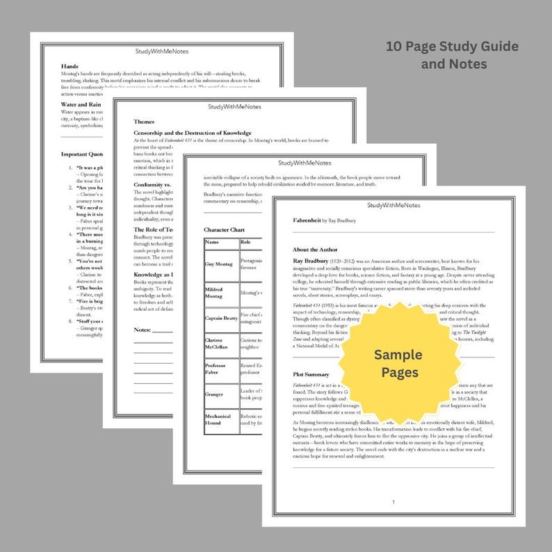 Fahrenheit 451 by Ray Bradbury - Study Guide, Summary & Analysis, Notes ...