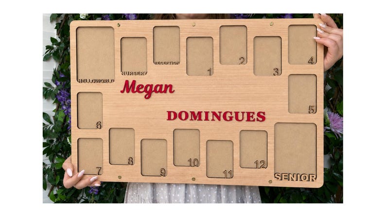 Personalised School Years Photo Frame, Nursery to Senior Keepsake ...