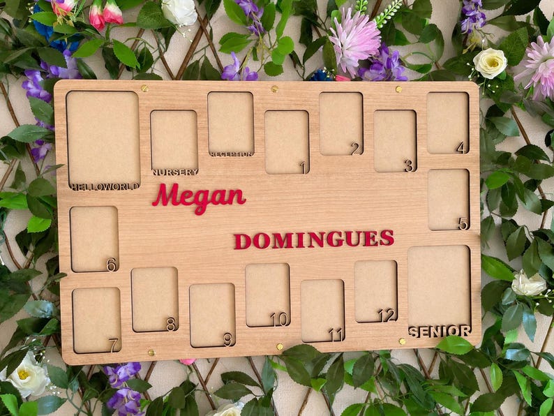 Personalised School Years Photo Frame, Nursery to Senior Keepsake ...