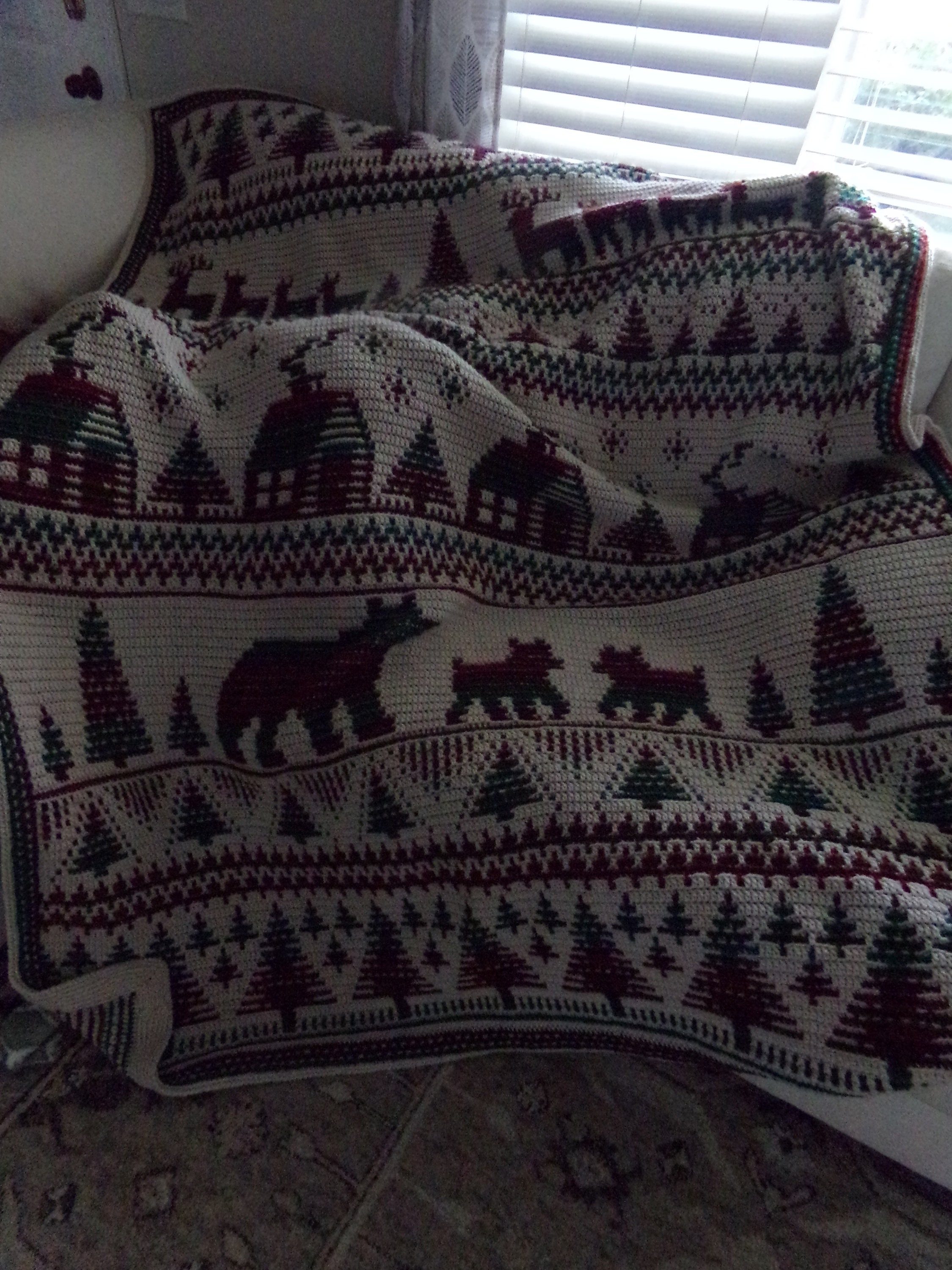 SHOLACH Into the WOODS Handmade Mosaic Crochet Blanket Multi Colored ...