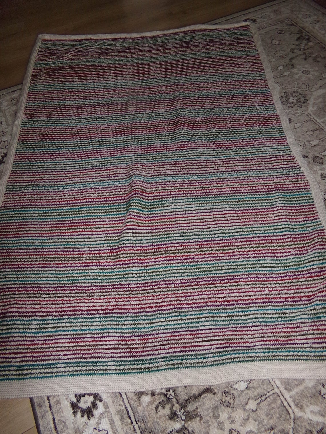 SHOLACH Into the WOODS Handmade Mosaic Crochet Blanket Multi Colored ...