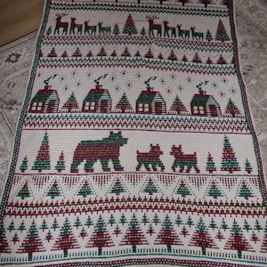 SHOLACH Into the WOODS Handmade Mosaic Crochet Blanket Multi Colored ...