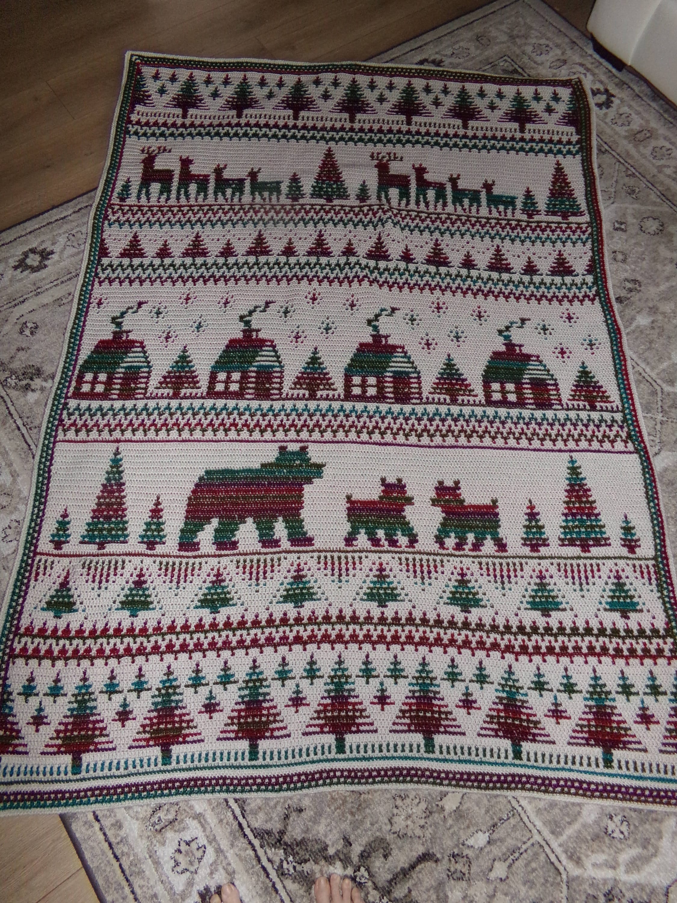 SHOLACH Into the WOODS Handmade Mosaic Crochet Blanket Multi Colored ...