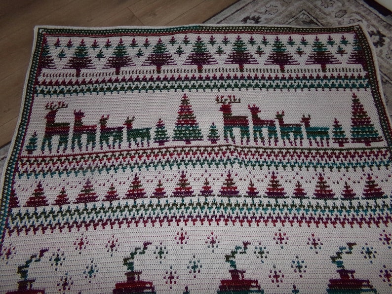 SHOLACH Into the WOODS Handmade Mosaic Crochet Blanket Multi Colored ...